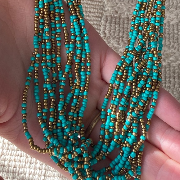Jewelry | Turquoise And Gold Bead Matching Set | Poshmark